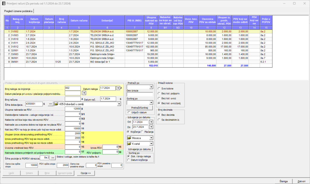 PDV i POPDV obrazac - SOFTEK